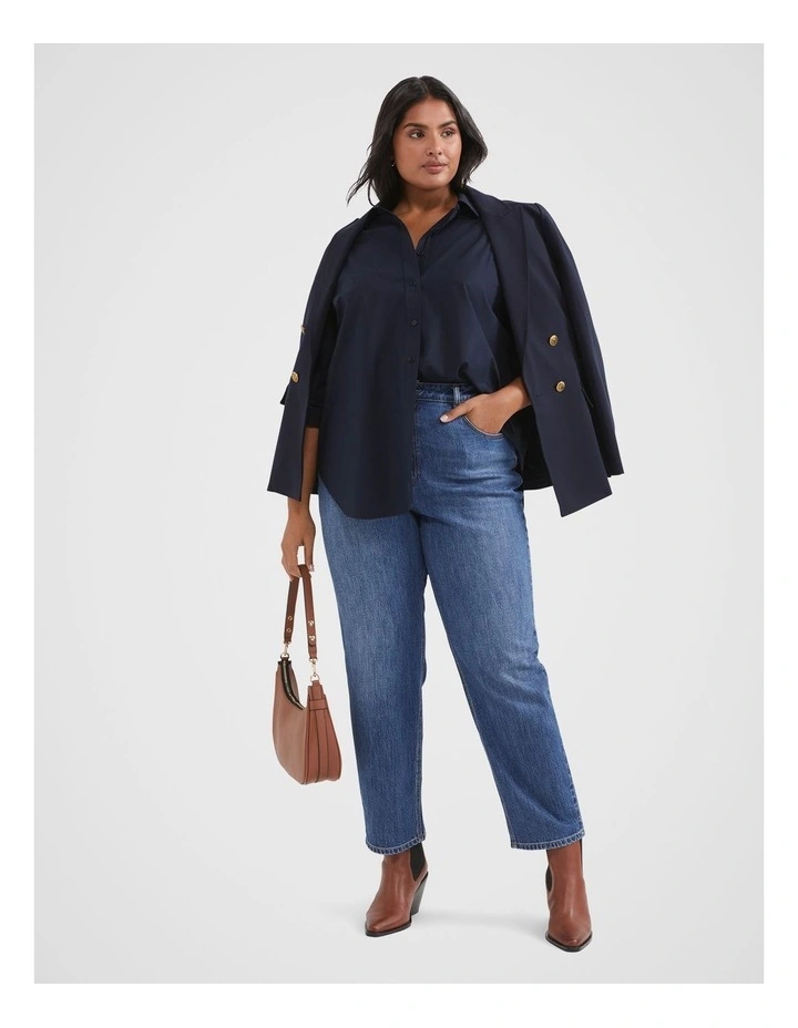 Commonry The Essential Cotton Shirt In Navy | MYER