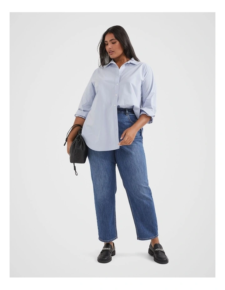 Commonry The Essential Cotton Shirt In Smokey Blue | MYER