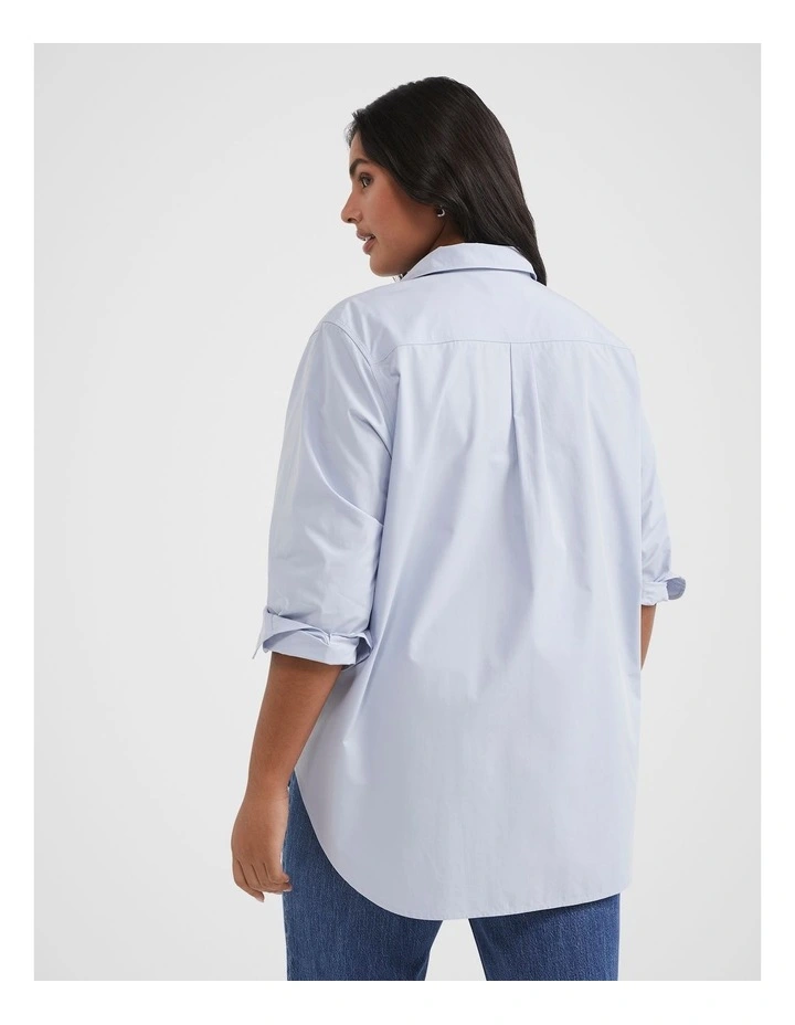 Commonry The Essential Cotton Shirt In Smokey Blue | MYER
