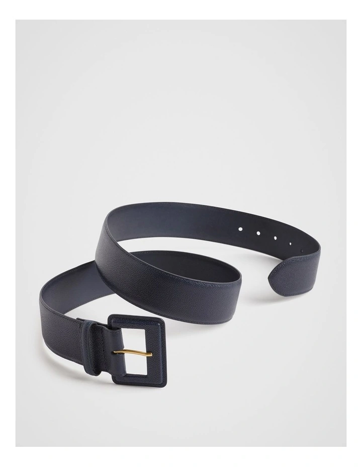 Commonry The Covered Buckle Belt in Navy | MYER