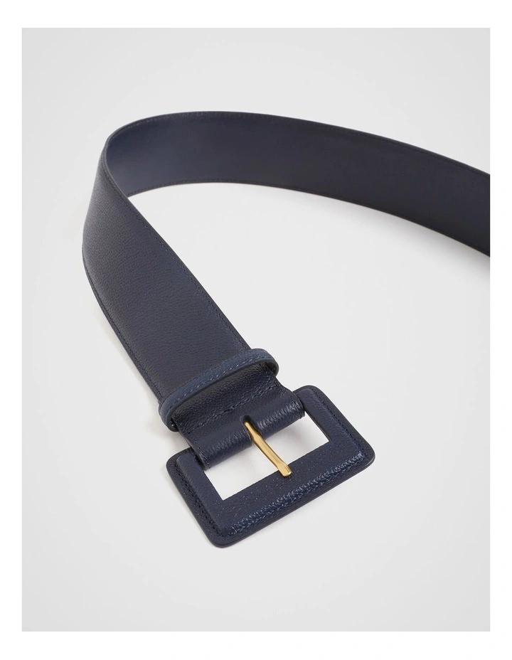 Commonry The Covered Buckle Belt in Navy | MYER