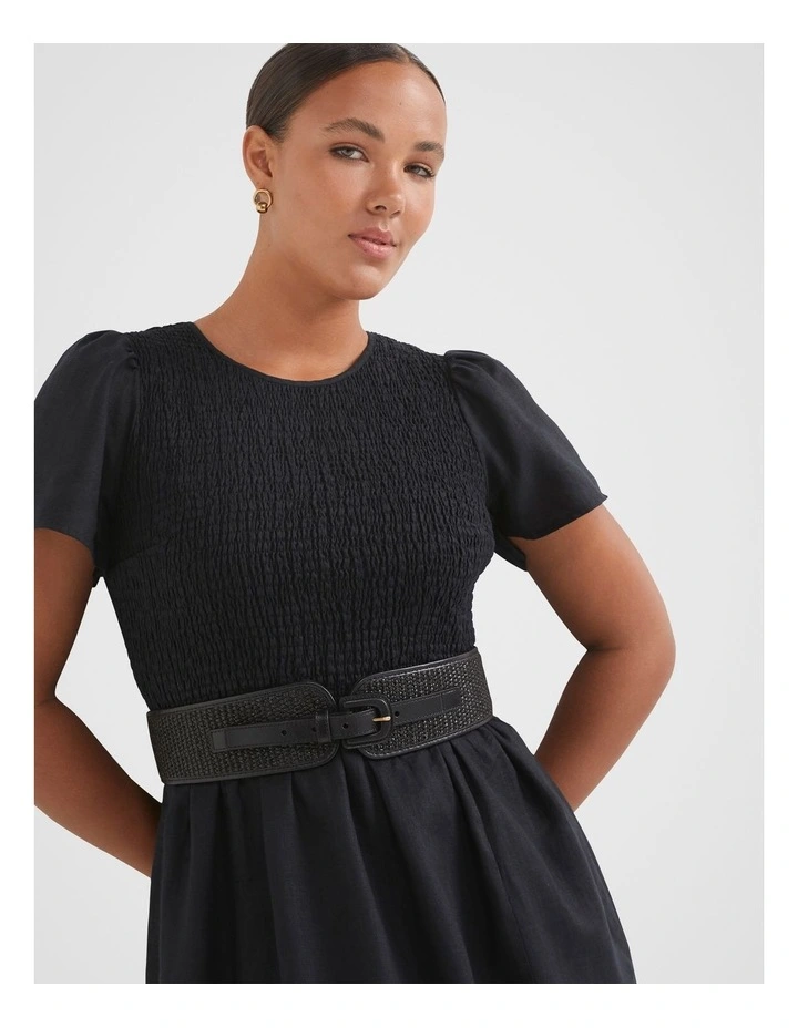 Commonry The Textured Waist Belt in Black | MYER