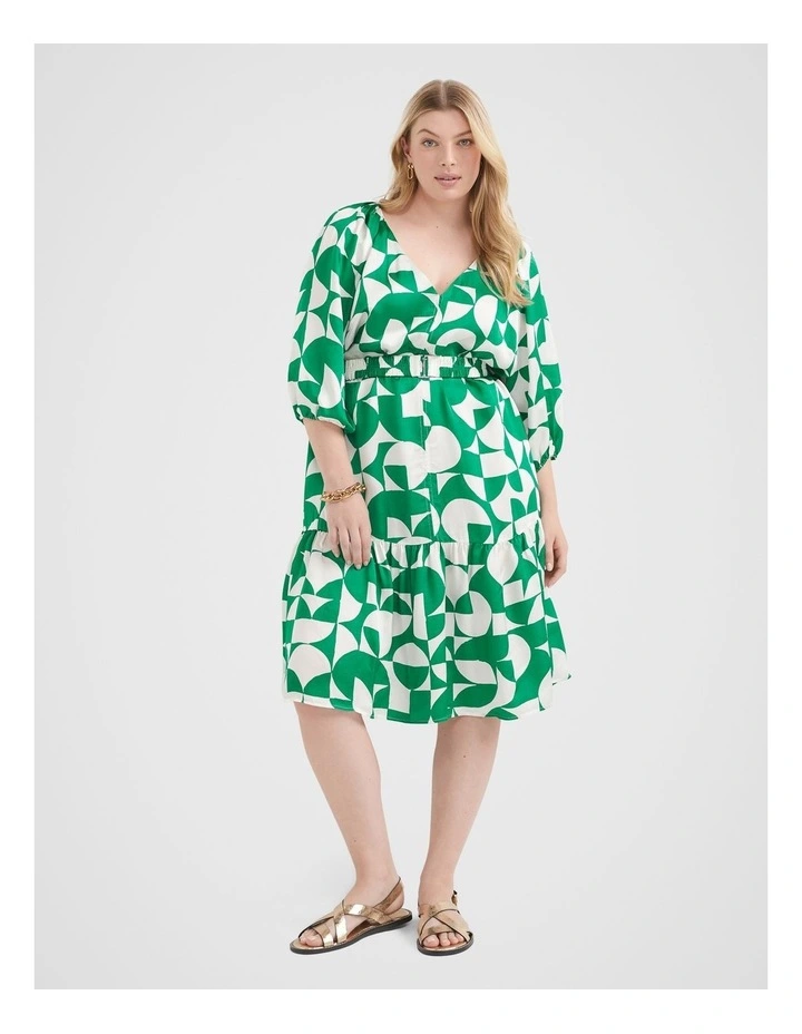 Commonry The Silky V-Neck Dress in Geo Print | MYER