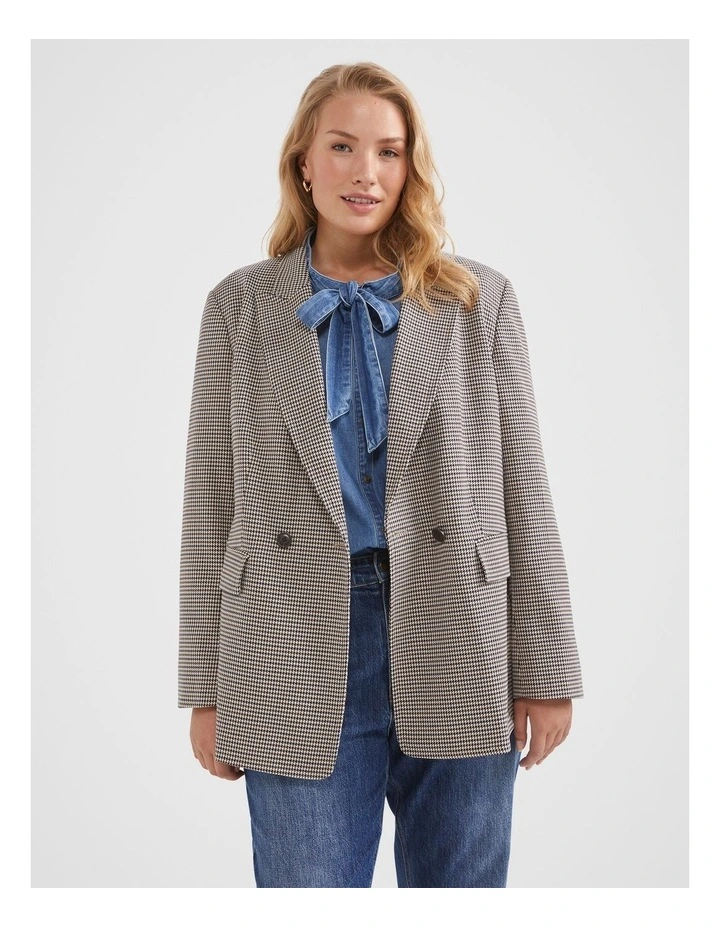 Commonry The Houndstooth Blazer in Brown | MYER