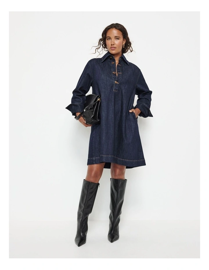 Commonry Mini Dress In Raw Denim | MYER