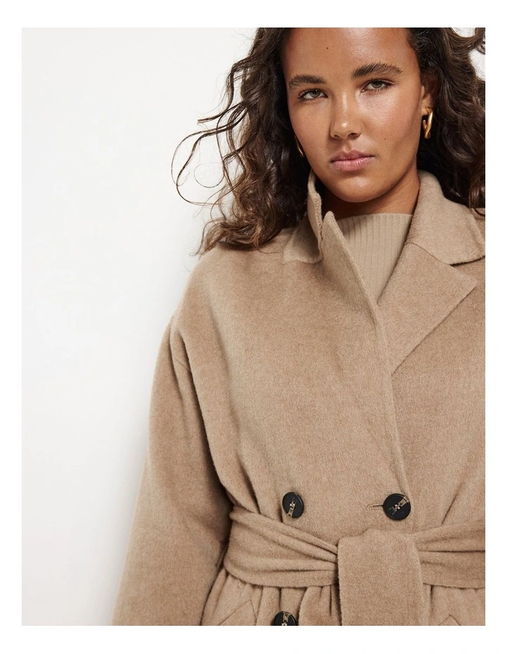 Commonry Double Breasted Wool Coat In Camel | MYER