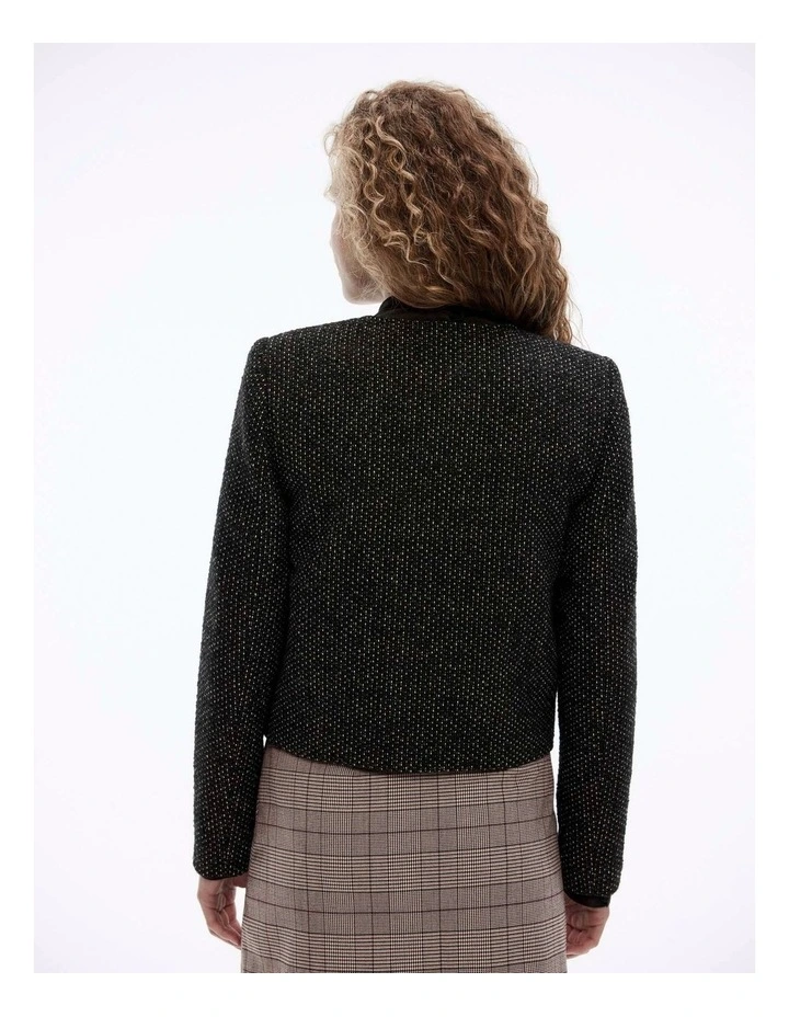 Witchery Wool Blend Textured Jacket in Black | MYER