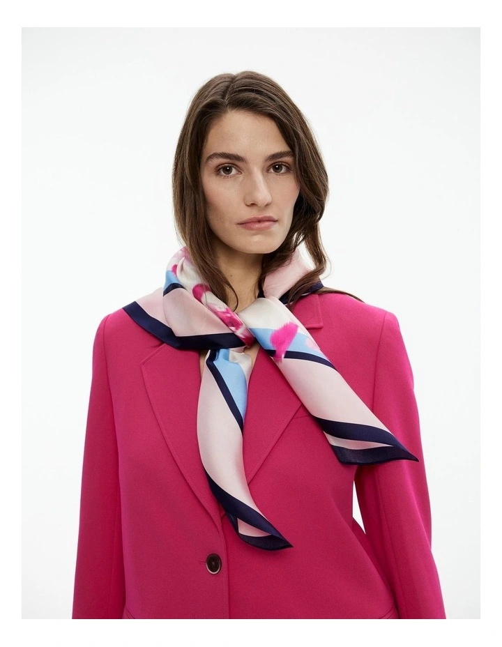 Witchery Silk Ikat Floral Print Scarf in Buff | MYER