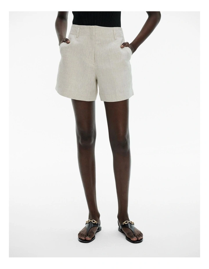 Witchery Yarn Dye Linen Shorts in Flax | MYER