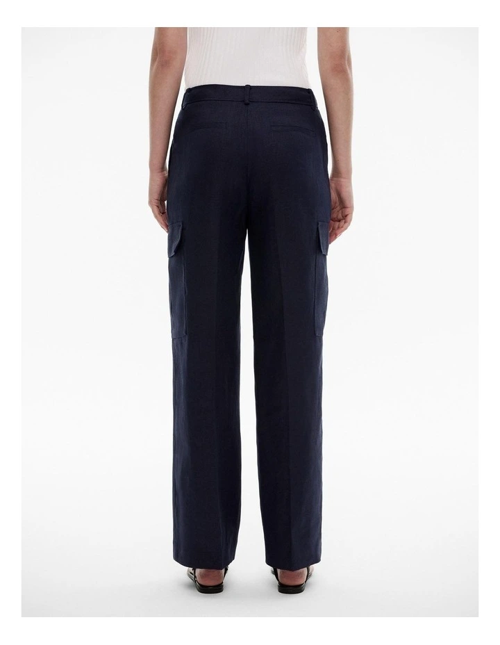 Witchery Linen Cargo Pocket Trouser in Blue Night | MYER