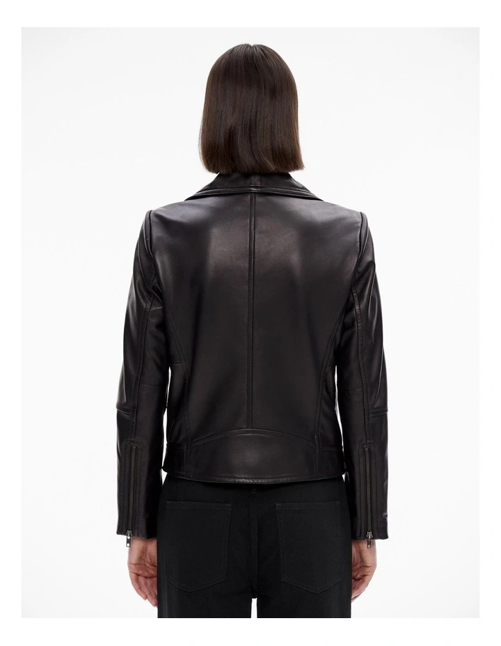Witchery Leather Biker Jacket In Black | MYER