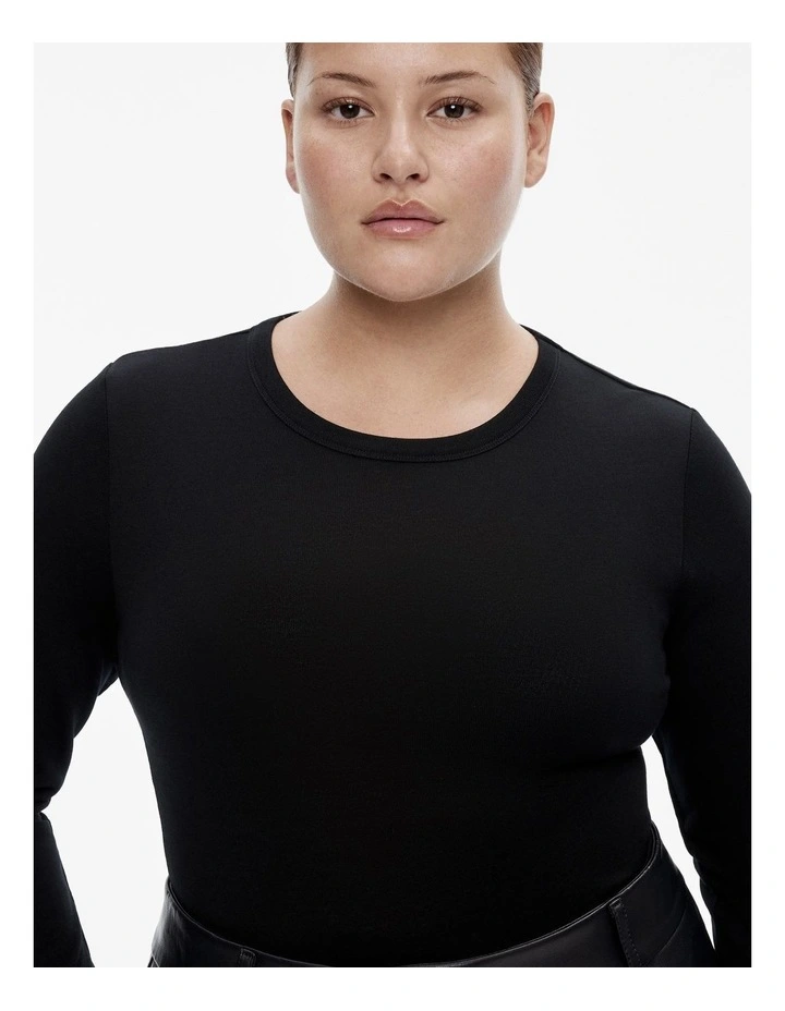 Witchery Wool Blend Crew Neck Top In Black | MYER