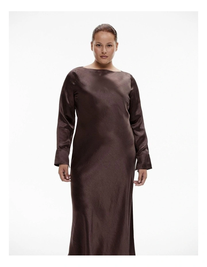 Witchery Acetate Long Sleeve Midi Dress in Raisin | MYER