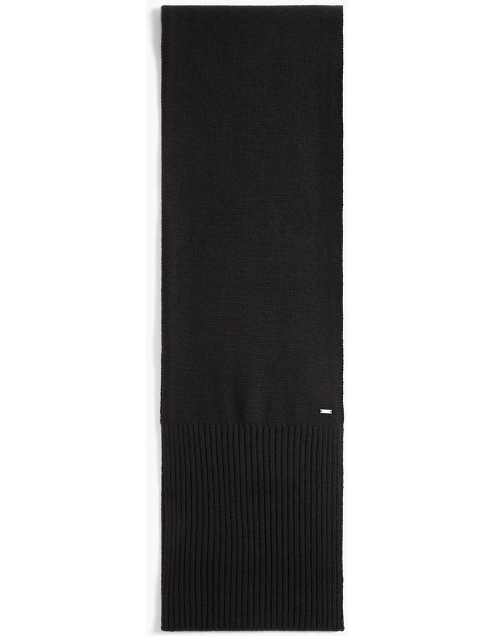 Witchery Rib Trim Knit Scarf In Black | MYER