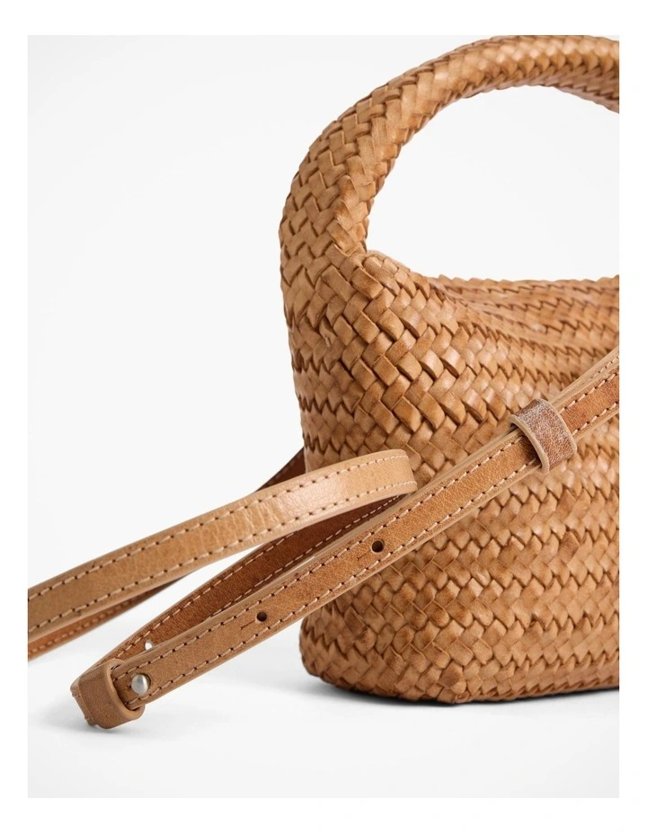 Witchery Lydia Mini Woven Bag in Camel | MYER