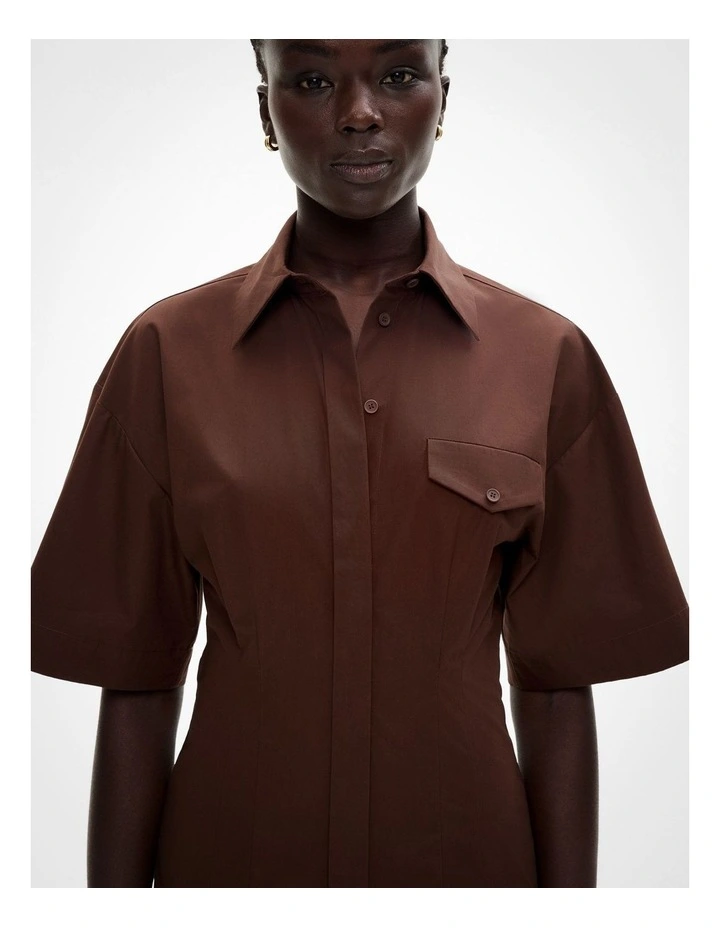 Witchery Cinched Midi Dress in Reef Brown | MYER