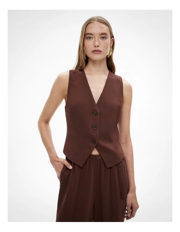 Witchery Belt Back Vest in Reef Brown | MYER