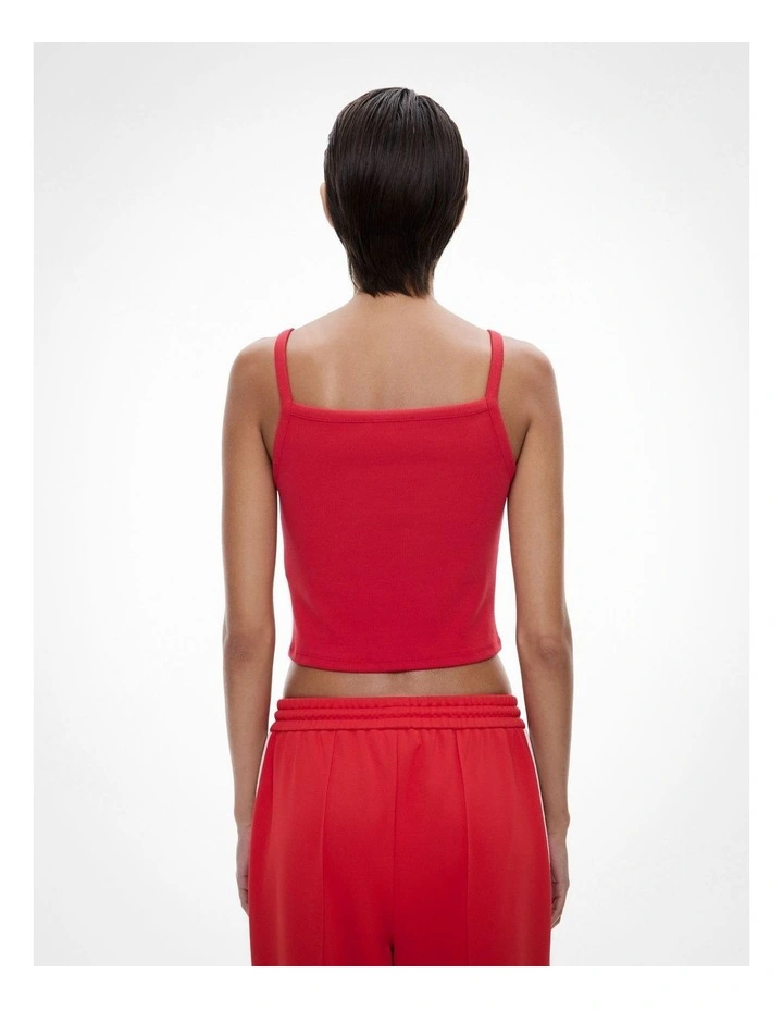Witchery Rib Square Neck Tank in Flame Red | MYER