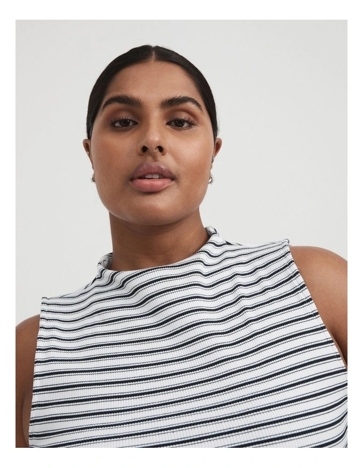 Witchery Cotton Rib Stripe Tank in Ink | MYER