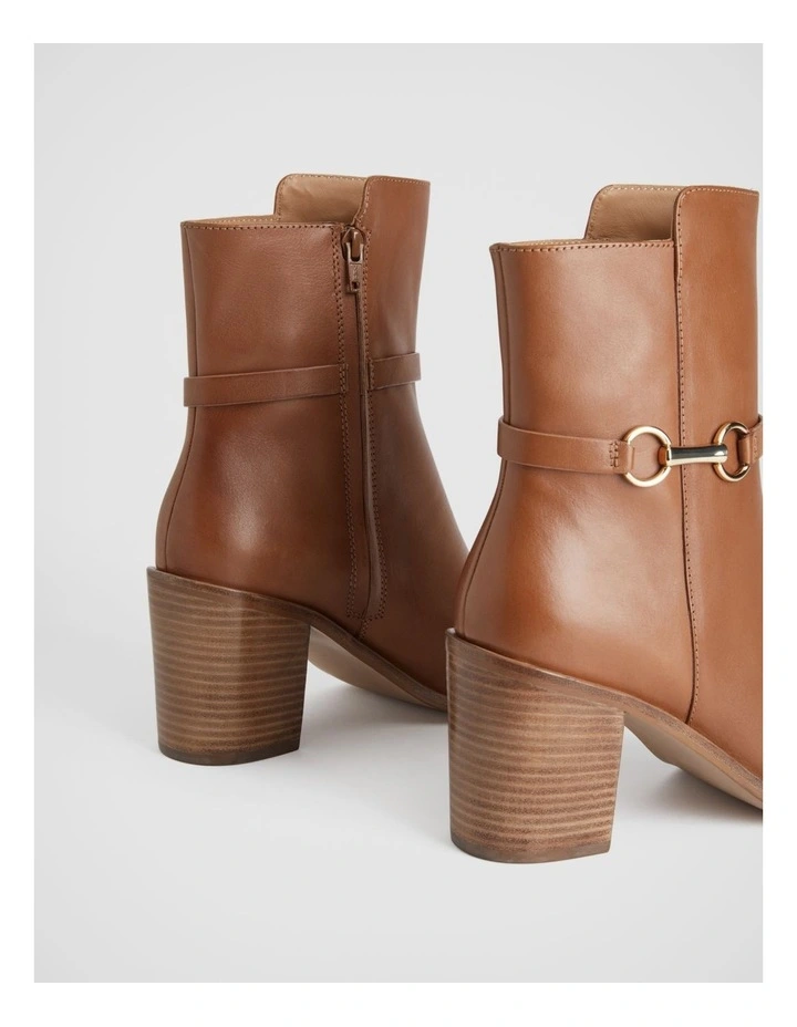 Witchery Snaffle Leather 75mm Heeled Boot in Cinnamon | MYER