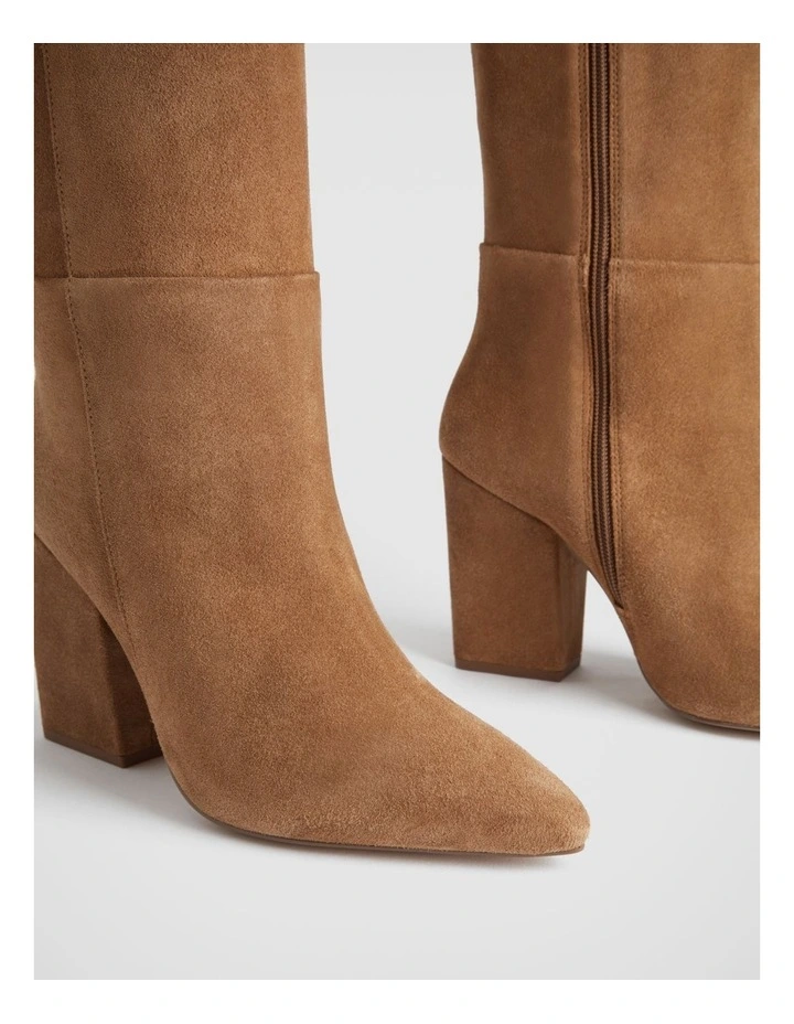 Witchery Suede Knee High 90mm Heeled Boot in Ginger | MYER