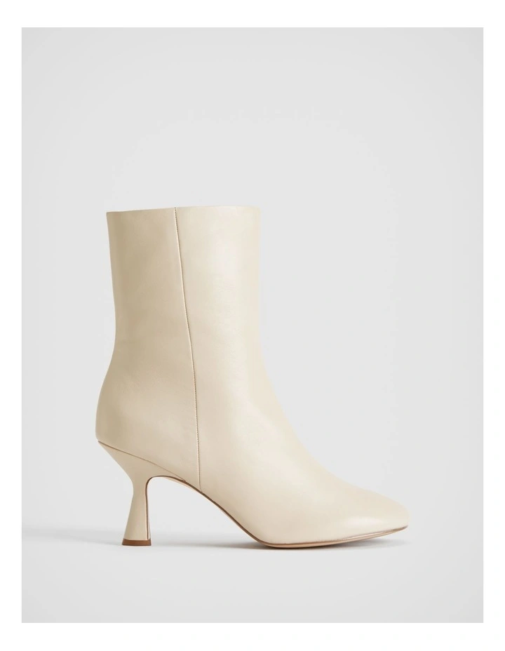 Witchery Leather Round Toe Heeled Boot in Calico | MYER