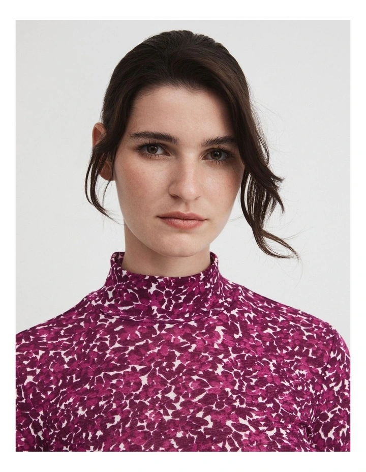 Witchery Mesh Berry Floral Top in Cranberry | MYER