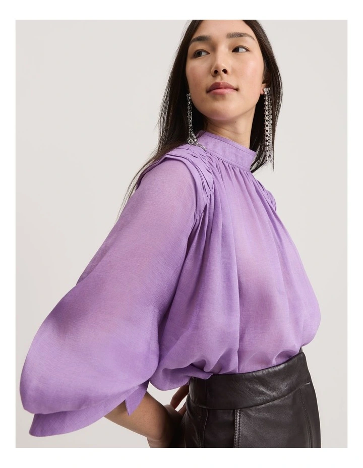 Country Road Yoke Detail Blouse in Violet | MYER