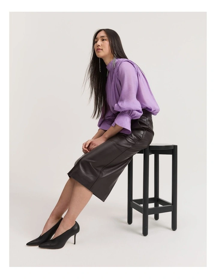 Country Road Yoke Detail Blouse in Violet | MYER