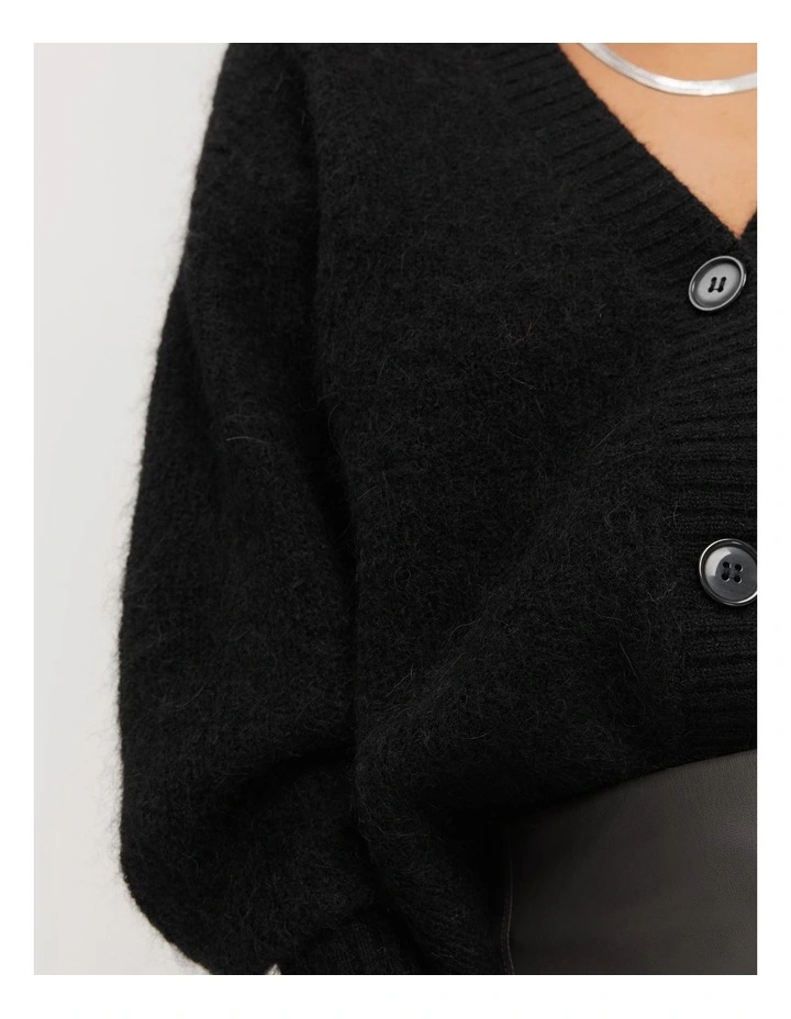 Country Road Brushed Crop Cardigan in Black | MYER