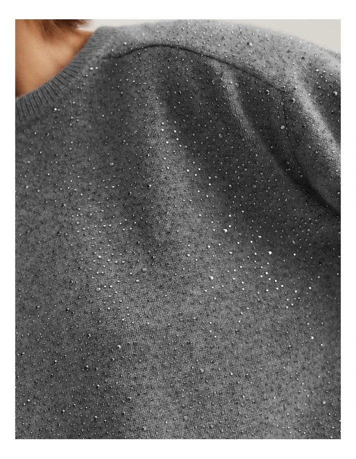 Country Road Gcs-certified Cashmere Blend Metallic Cropped Knit in Mid ...