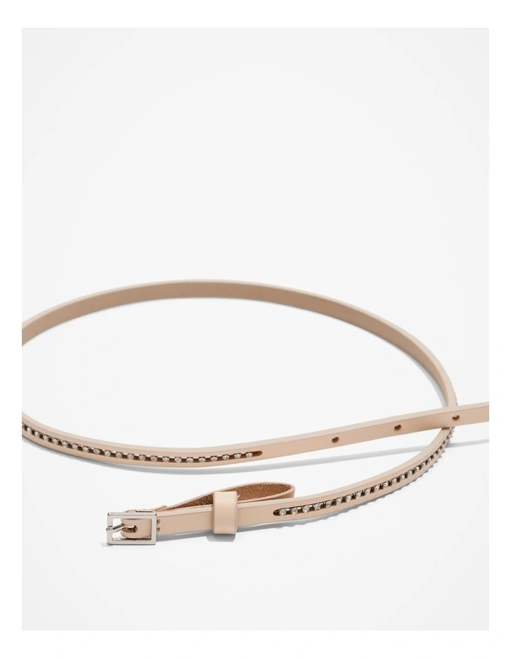 Country Road Leather Chain Belt in Almond | MYER
