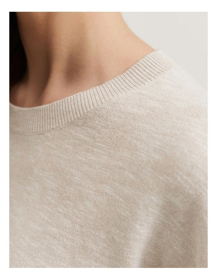 Country Road Organically Grown Cotton Linen Wrap Dress in Oatmeal Marle ...