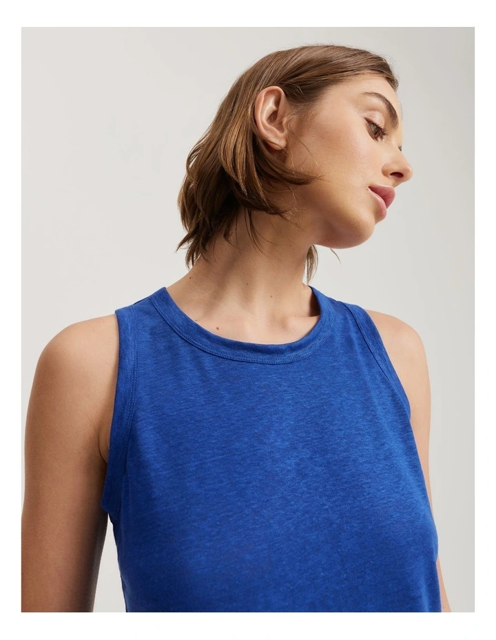 Country Road Linen Jersey Tank in Sapphire | MYER