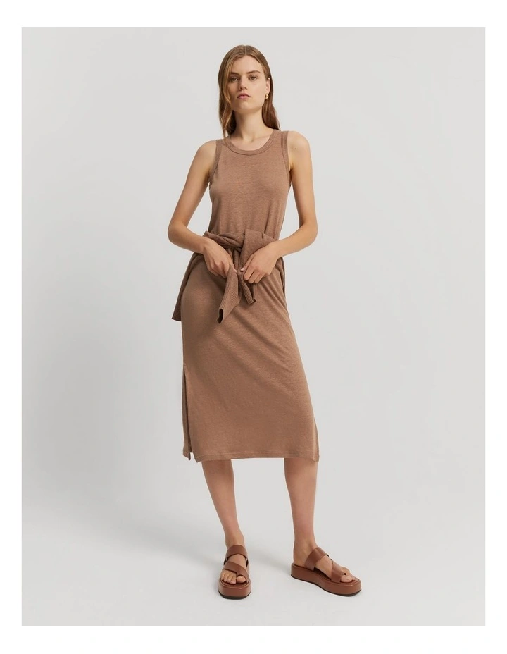 Country Road Linen Jersey Dress in Biscuit | MYER
