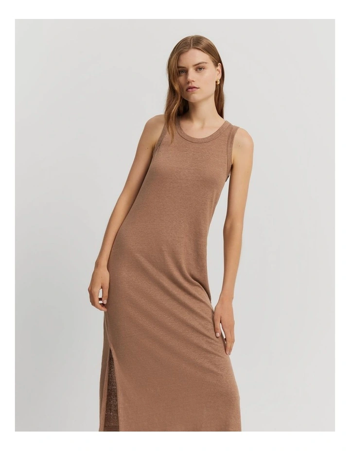 Country Road Linen Jersey Dress in Biscuit | MYER