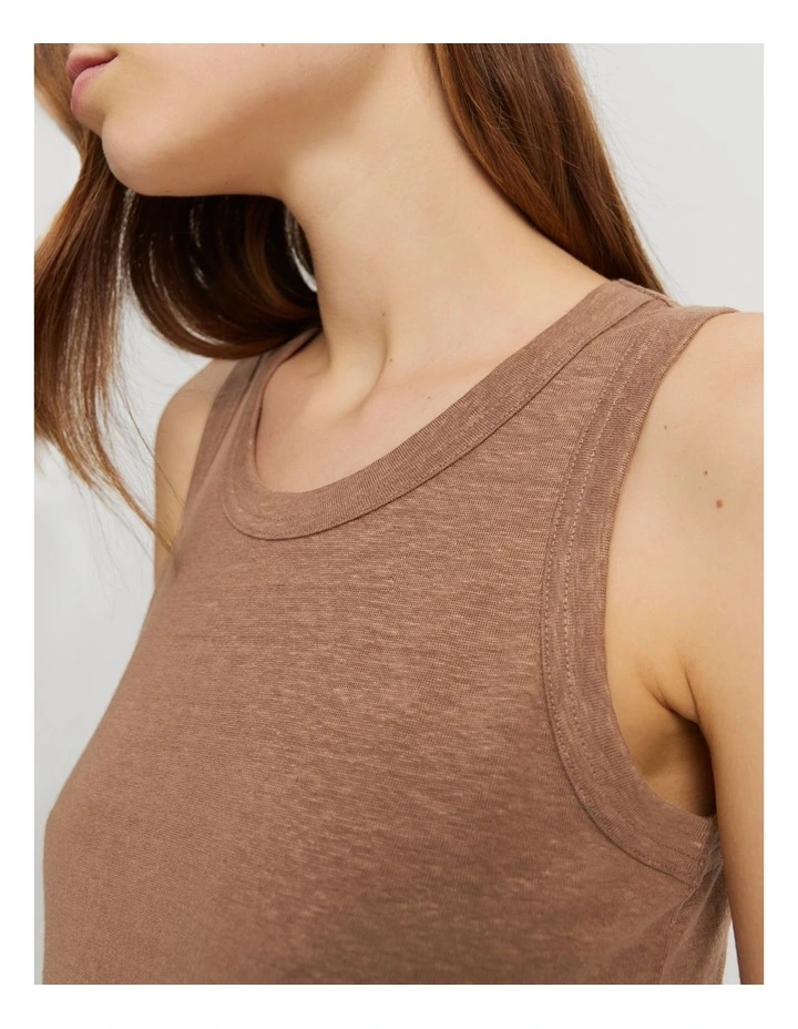 Country Road Linen Jersey Dress in Biscuit | MYER