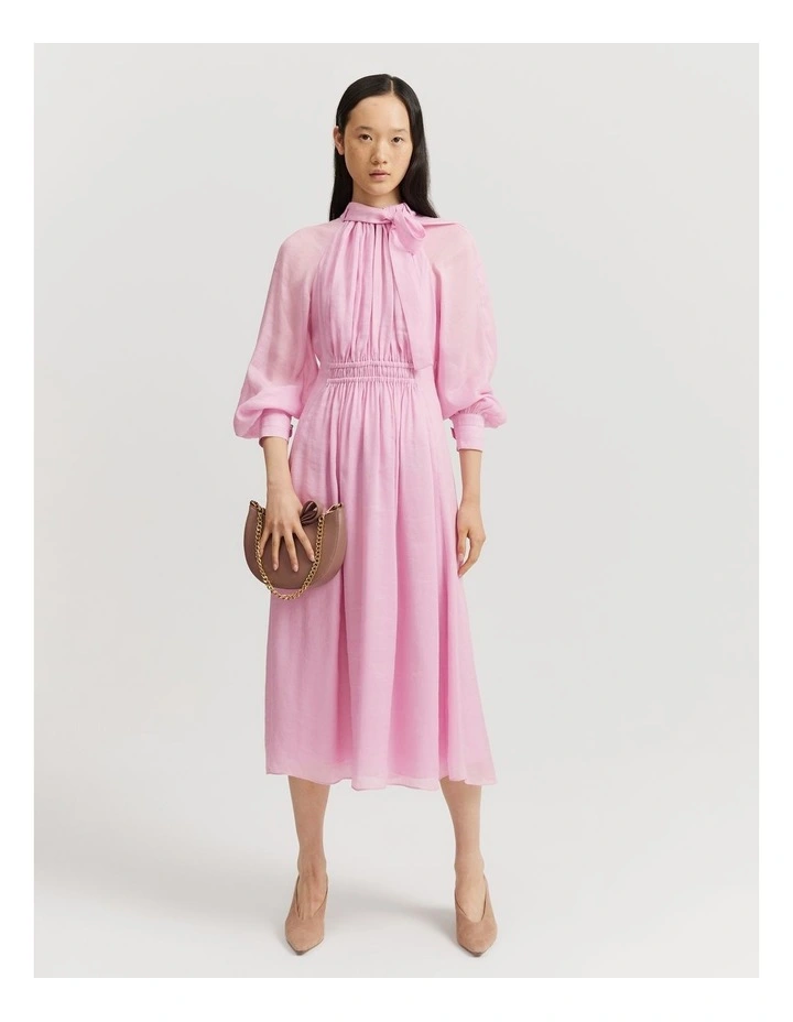 Country Road Pussybow Midi Dress In Rose | MYER