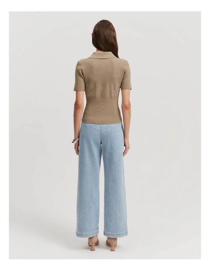 Country Road Variegated Rib Top in Sicilian Olive | MYER