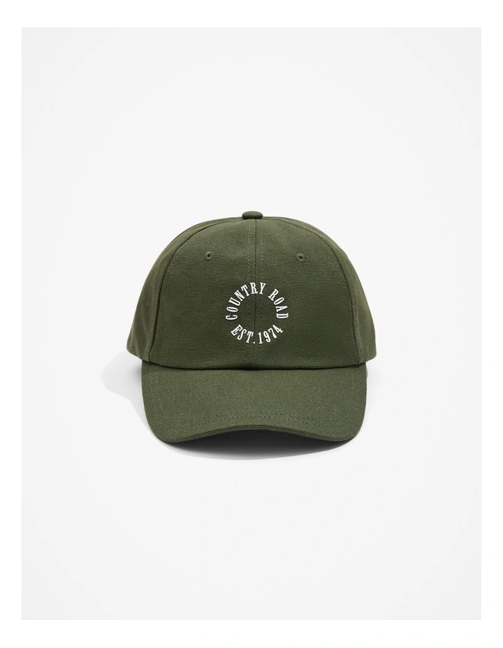 Country Road Australian Cotton Round Logo Cap in Dark Olive | MYER