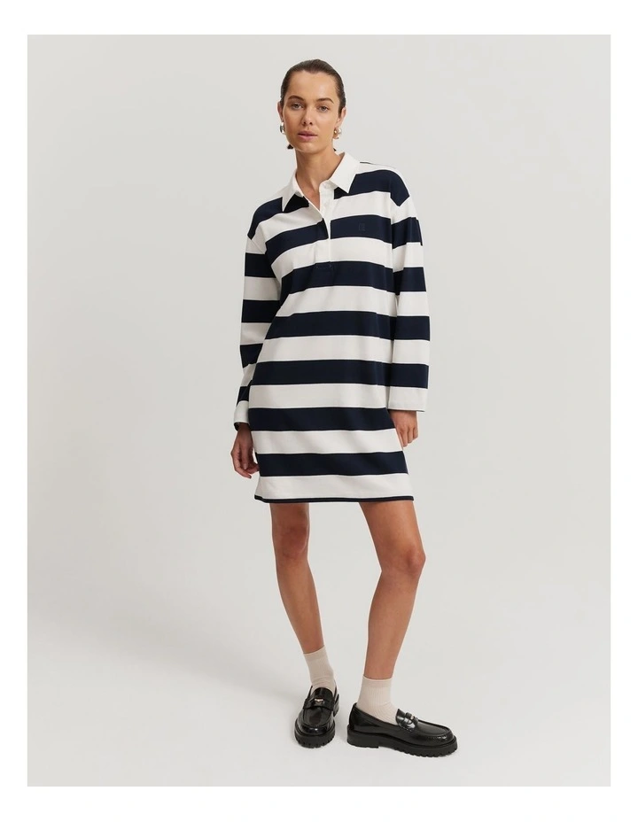 Country Road Australian Cotton Stripe Rugby Dress in Navy Stripe | MYER