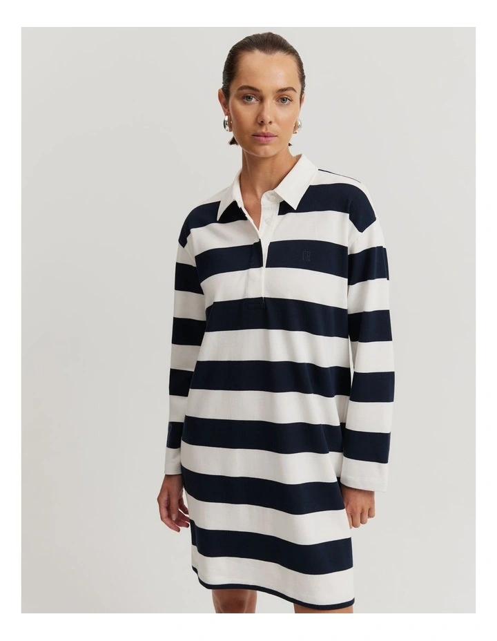 Country Road Australian Cotton Stripe Rugby Dress In Navy Stripe | MYER
