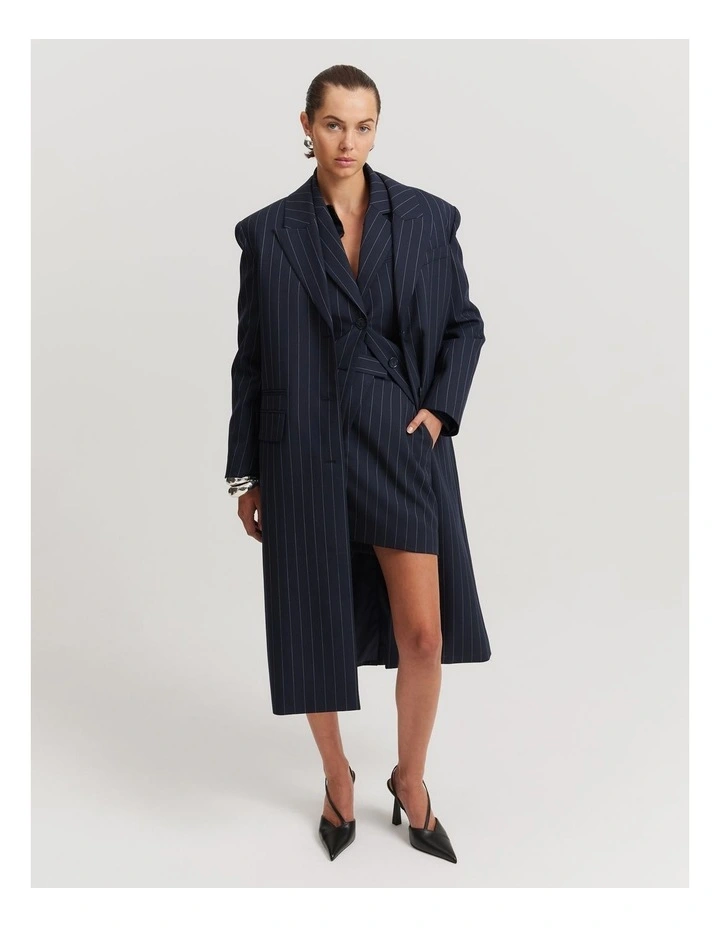 Country Road Mini Wool Skirt in Midnight Stripe | MYER