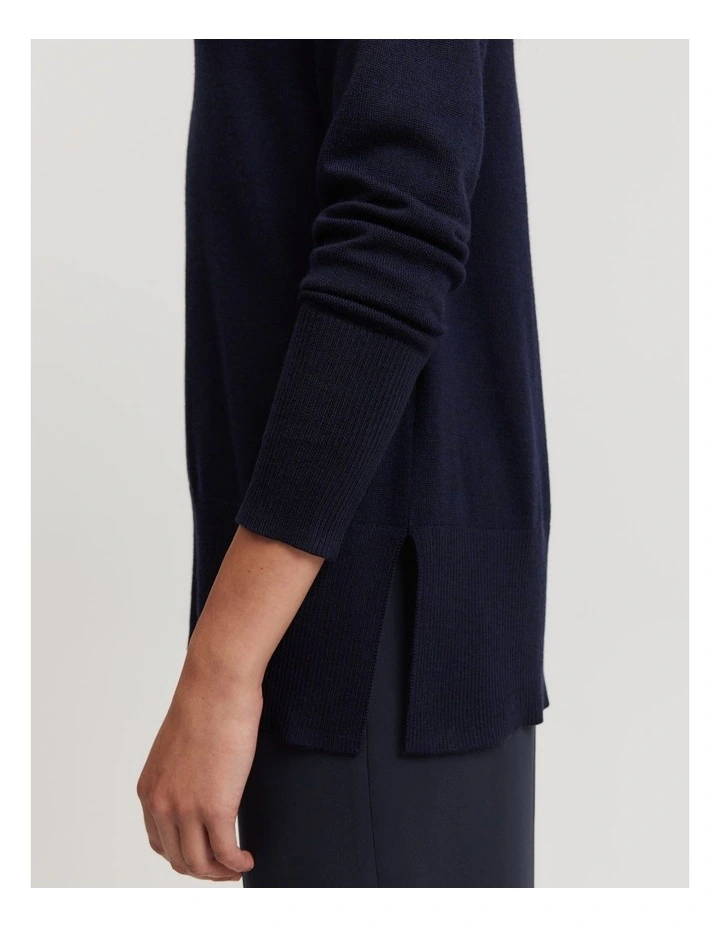 Country Road Verified Australian Merino Wool V-neck Knit in Navy Marle ...