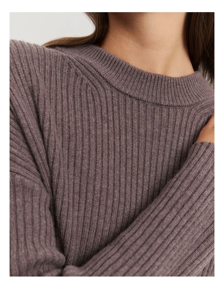 Country Road Organically Grown Cotton Blend Crew Neck Rib Knit In ...