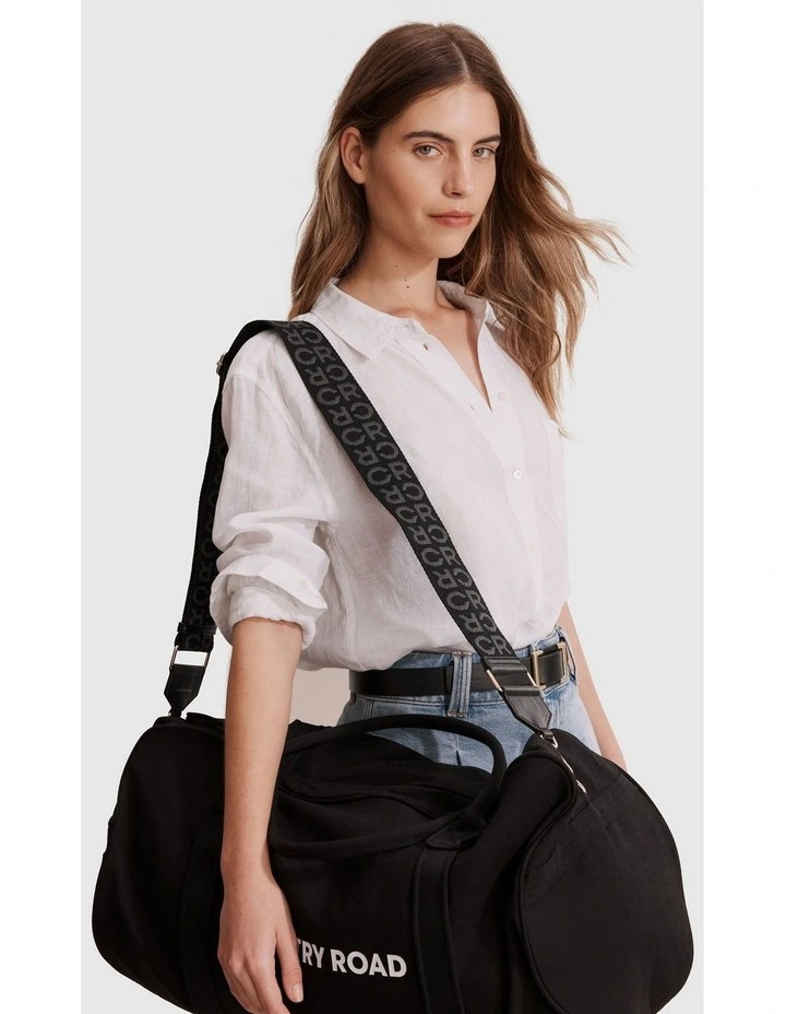 Country Road Wide Monogram Strap in Black | MYER