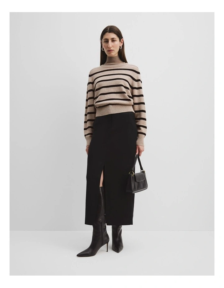 Country Road Organically Grown Cotton Blend Stripe Crop Crew Neck Knit ...