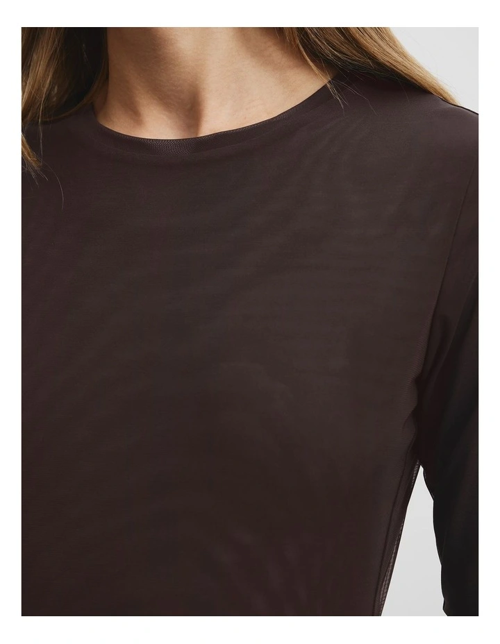 Country Road Mesh Half Sleeve Top in Miso | MYER