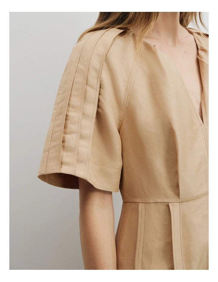 Country Road Panelled Detail Midi Dress in Wheat | MYER