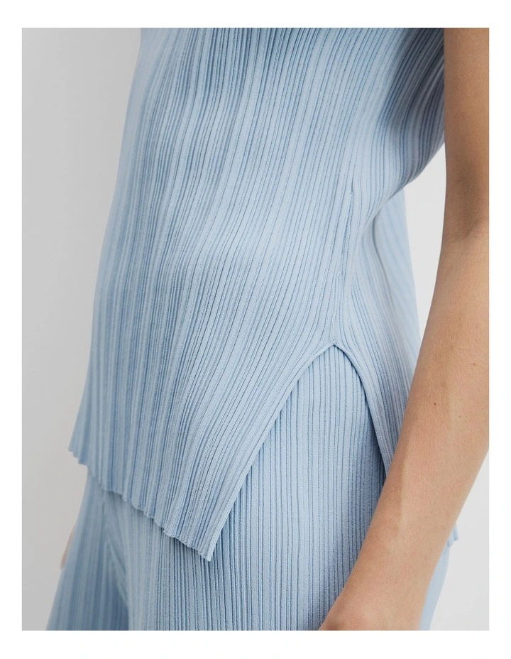 Country Road Plisse Rib Knit Tank in Smoke Blue | MYER